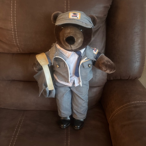 Other | Vintage 199s Postal Worker Teddy Bear In Uniform | Poshmark